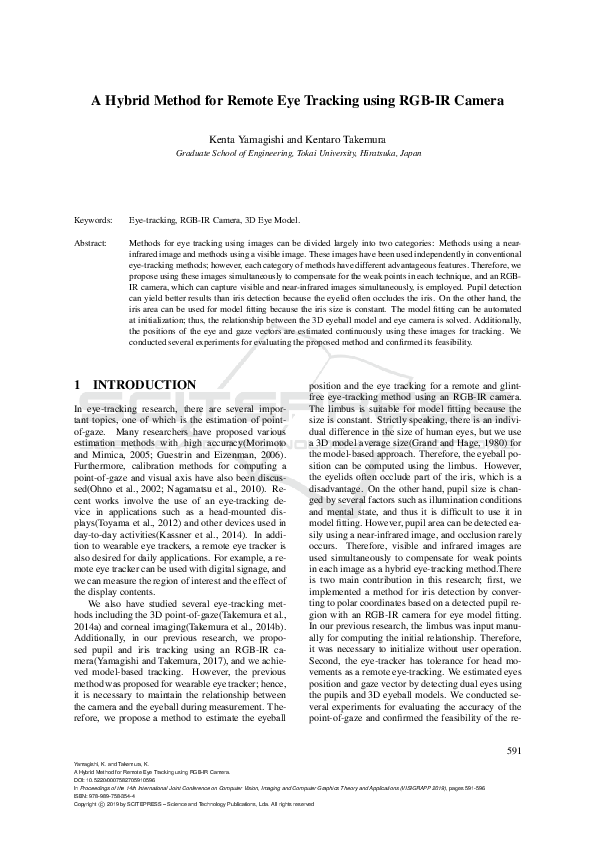 (PDF) A Hybrid Method for Remote Eye Tracking using RGB-IR Camera