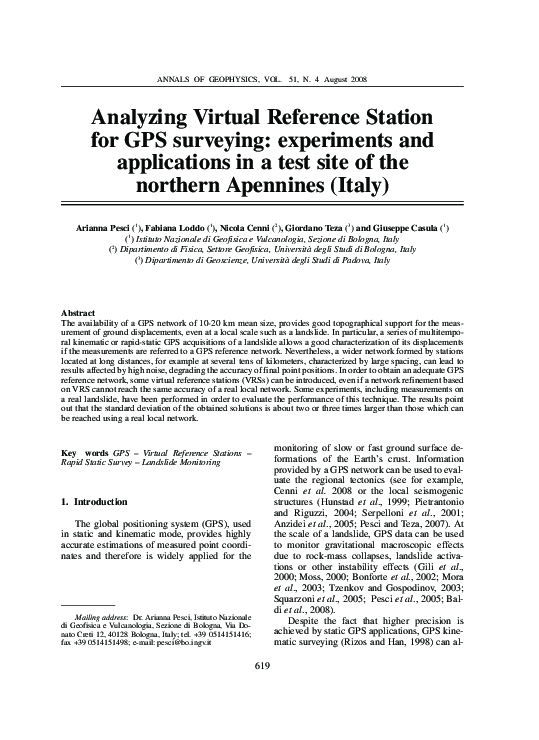 (PDF) Analyzing Virtual Reference Station for GPS surveying ...