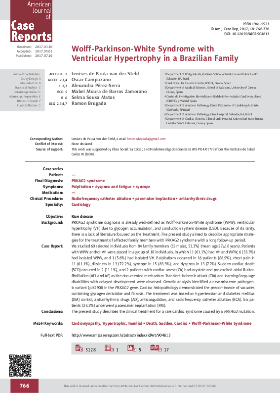 (PDF) Wolff-Parkinson-White Syndrome with Ventricular Hypertrophy in a ...