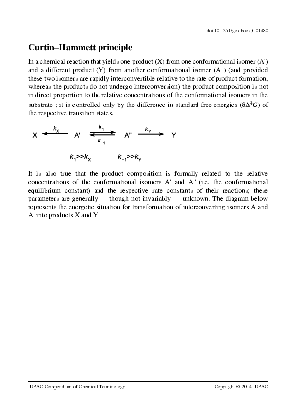 (PDF) The Curtin-Hammett principle