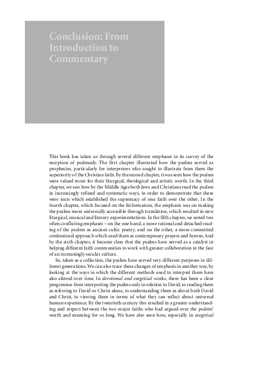 (PDF) Conclusion: From Introduction to Commentary