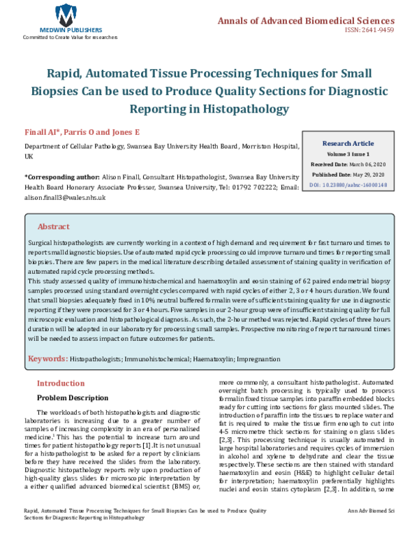 (PDF) Rapid, Automated Tissue Processing Techniques for Small Biopsies ...