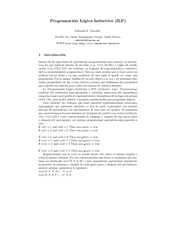 (PDF) Programación Lógica Inductiva