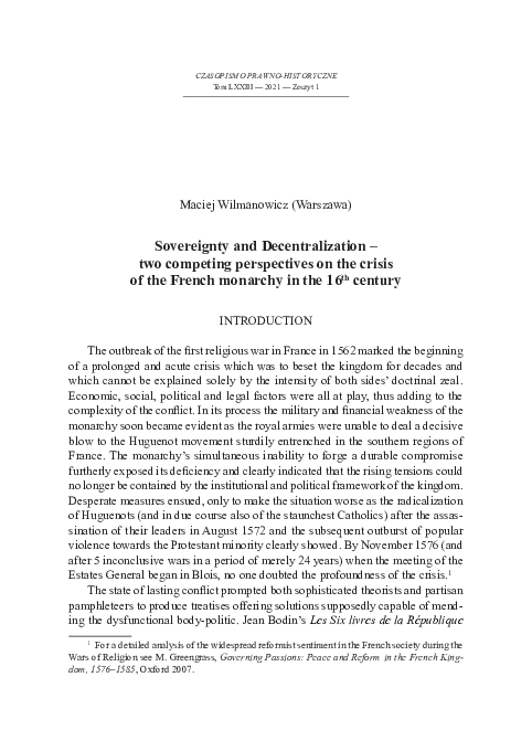(PDF) Sovereignty and Decentralization – two competing perspectives on ...