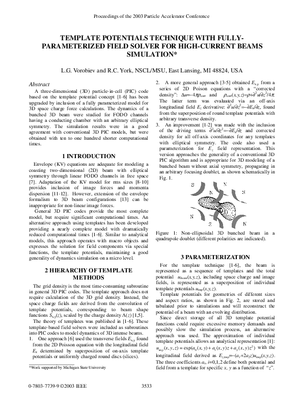 (PDF) Template potentials technique with fully-parameterized field ...