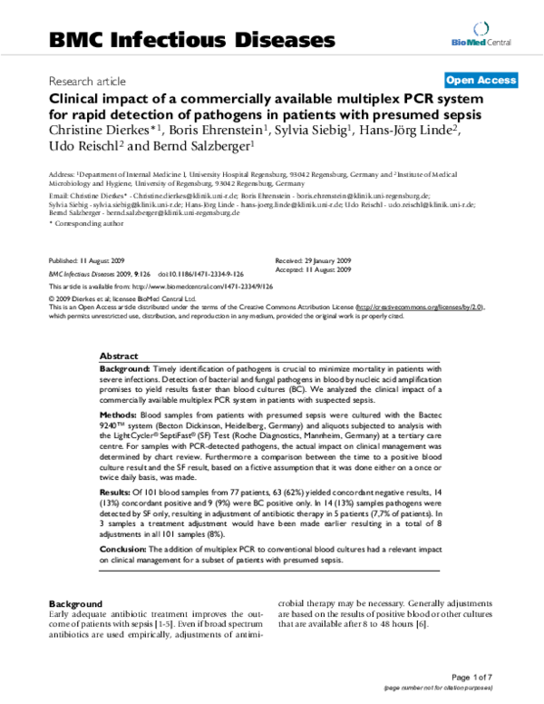(PDF) Clinical impact of a commercially available multiplex PCR system ...