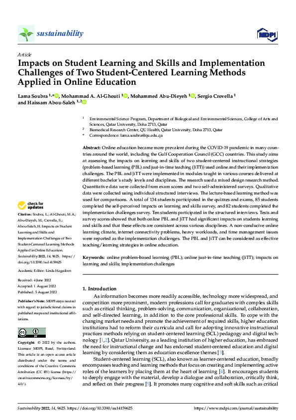 (PDF) Impacts on Student Learning and Skills and Implementation Challenges of Two Student ...