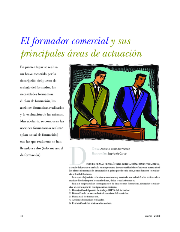 (PDF) El formador comercial y sus principales áreas de actuación