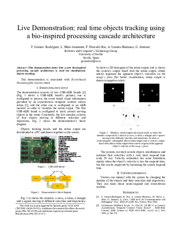 (PDF) Live demonstration: Real time objects tracking using a bio-inspired processing cascade ...