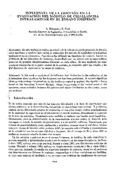 (PDF) Influencia de la fricción en la evaluación del módulo de ...