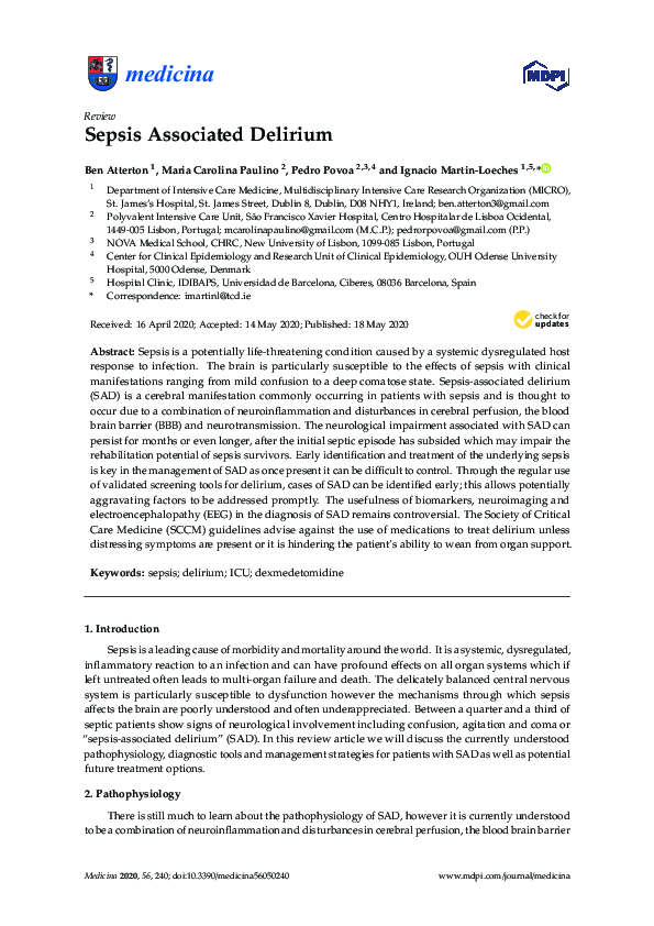 (PDF) Sepsis Associated Delirium