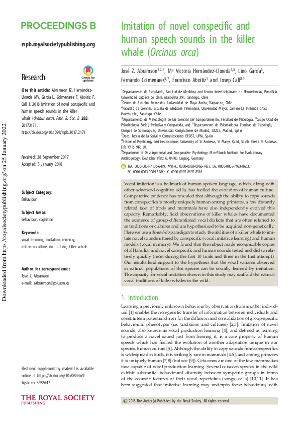 {"__content__"=>"Imitation of novel conspecific and human speech sounds ...