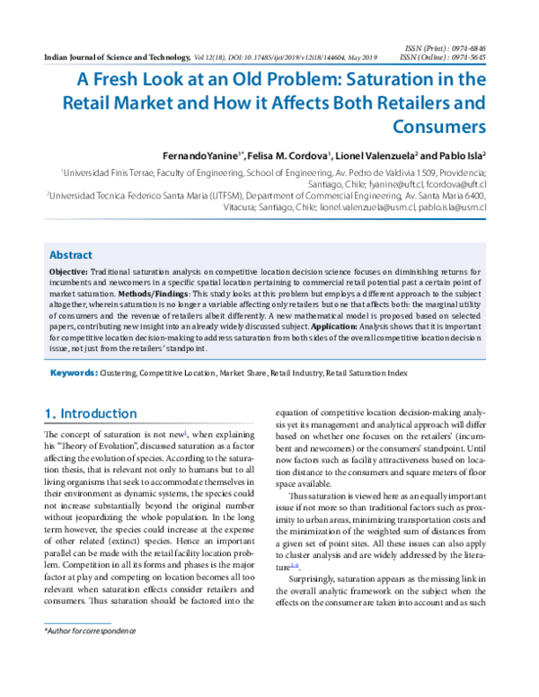 (PDF) A fresh look to an old problem: saturation in the retail market ...