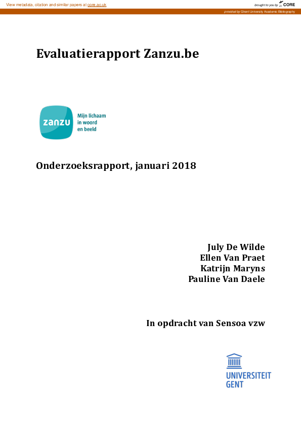 (PDF) Evaluatierapport zanzu.be