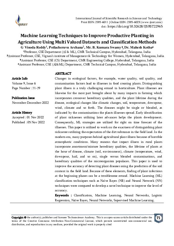 (PDF) Machine Learning Techniques to Improve Productive Planting in Agriculture Using Multi ...