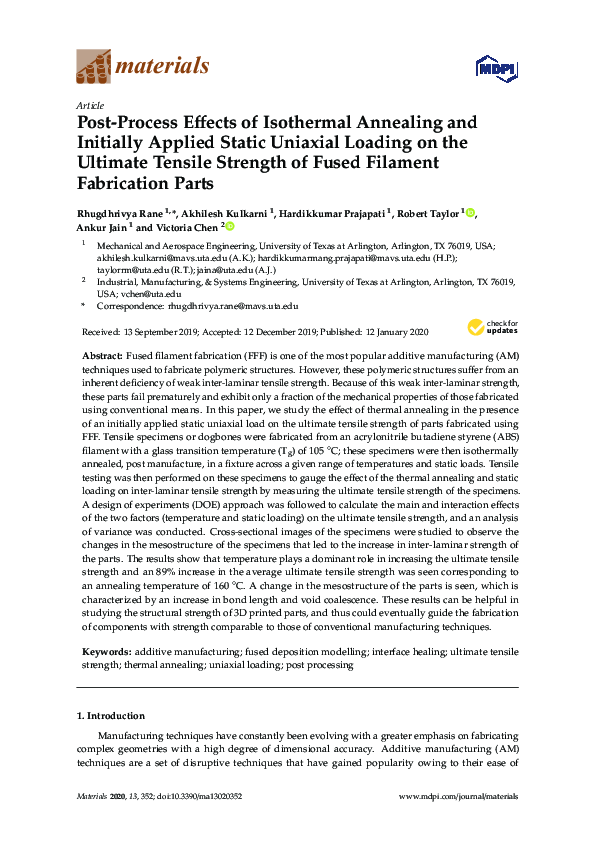 (PDF) Post-Process Effects of Isothermal Annealing and Initially Applied Static Uniaxial Loading ...