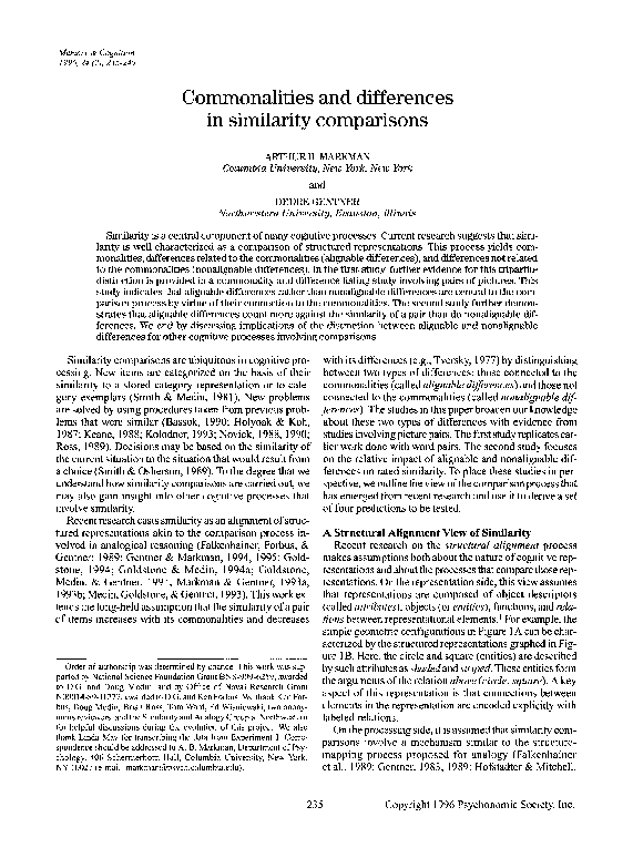 (PDF) Commonalities and differences in similarity comparisons
