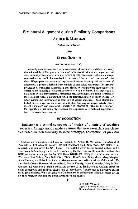 (PDF) Structural Alignment during Similarity Comparisons