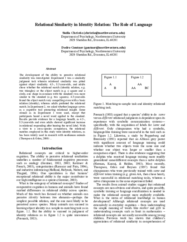 (PDF) Relational similarity in identity relation: The role of language