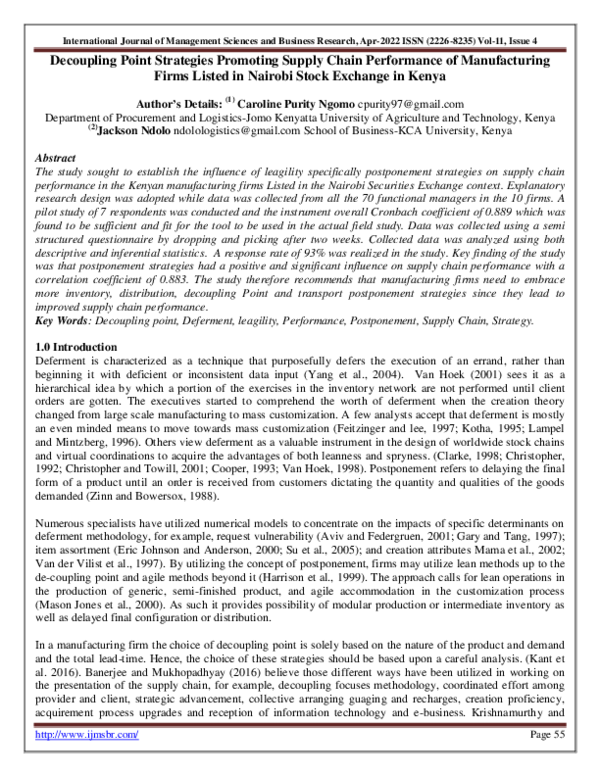 (PDF) Decoupling Point Strategies Promoting Supply Chain Performance of ...