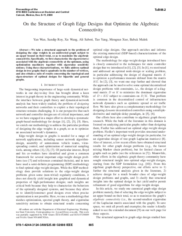 (PDF) On the structure of graph edge designs that optimize the ...