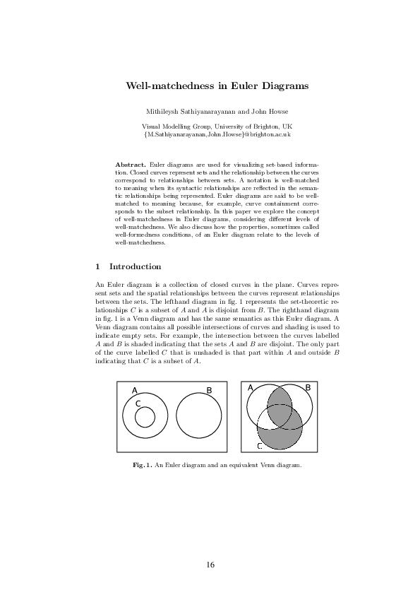 (PDF) Wellmatchedness in Euler Diagrams | Tobias Mulling - Academia.edu