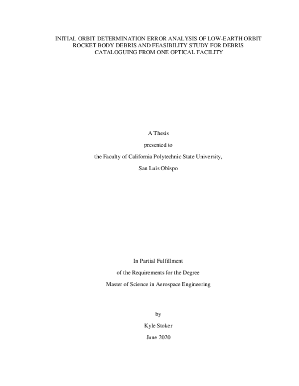 Pdf Initial Orbit Determination Error Analysis Of Low Earth Orbit