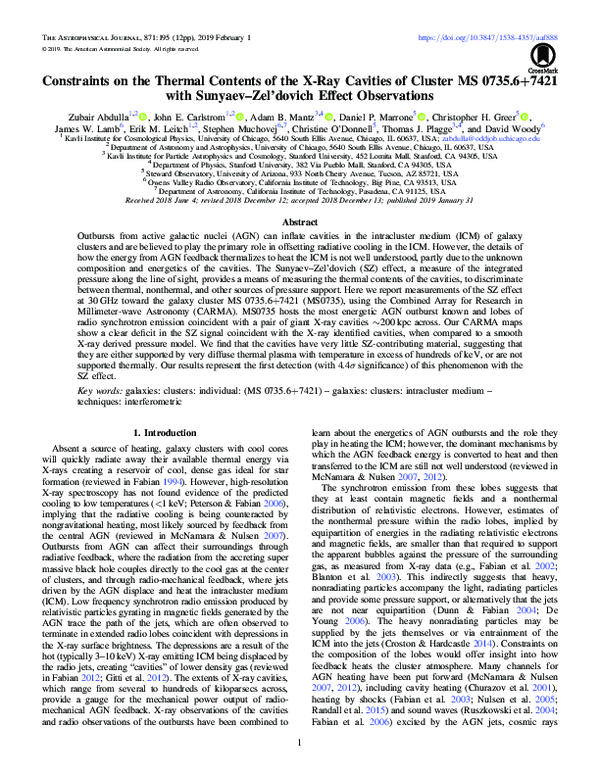 (PDF) Constraints on the Thermal Contents of the X-Ray Cavities of ...