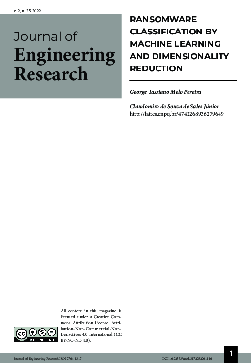 Pdf Ransomware Classification By Machine Learning And Dimensionality Reduction Atena Editora