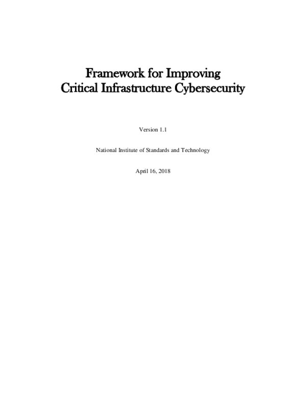 (PDF) NIST FRAMEWORK