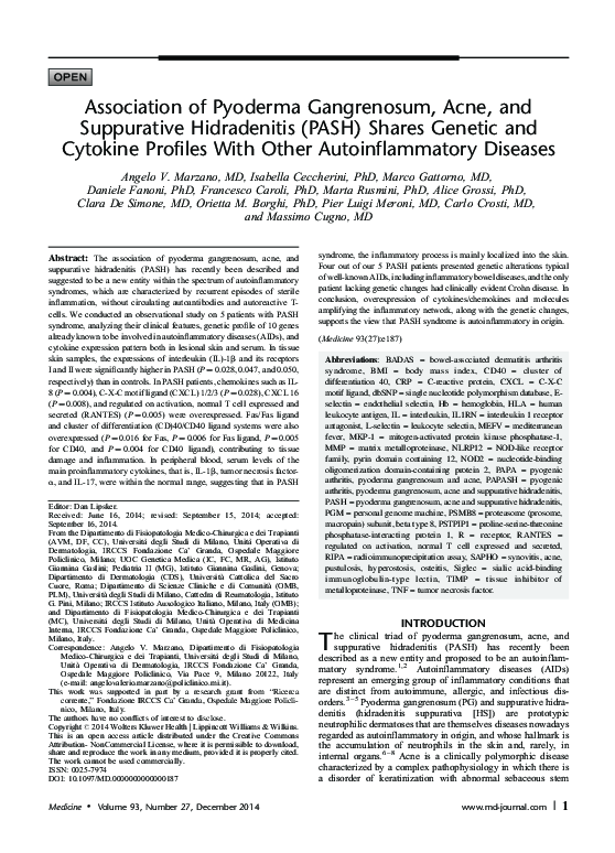 (PDF) Association of Pyoderma Gangrenosum, Acne, and Suppurative ...