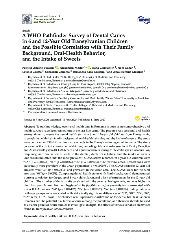 (PDF) A WHO Pathfinder Survey of Dental Caries in 6 and 12-Year Old ...