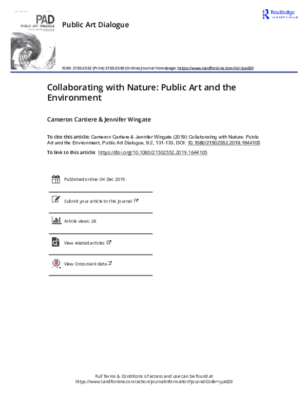 (PDF) Collaborating with Nature: Public Art and the Environment