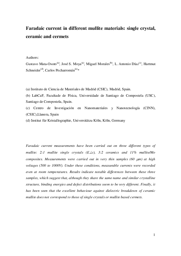 (PDF) Faradaic current in different mullite materials: single crystal ...