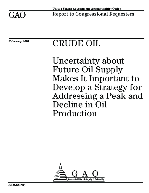 (PDF) CRUDE OIL-Uncertainty about Future Oil Supply Makes It Important ...