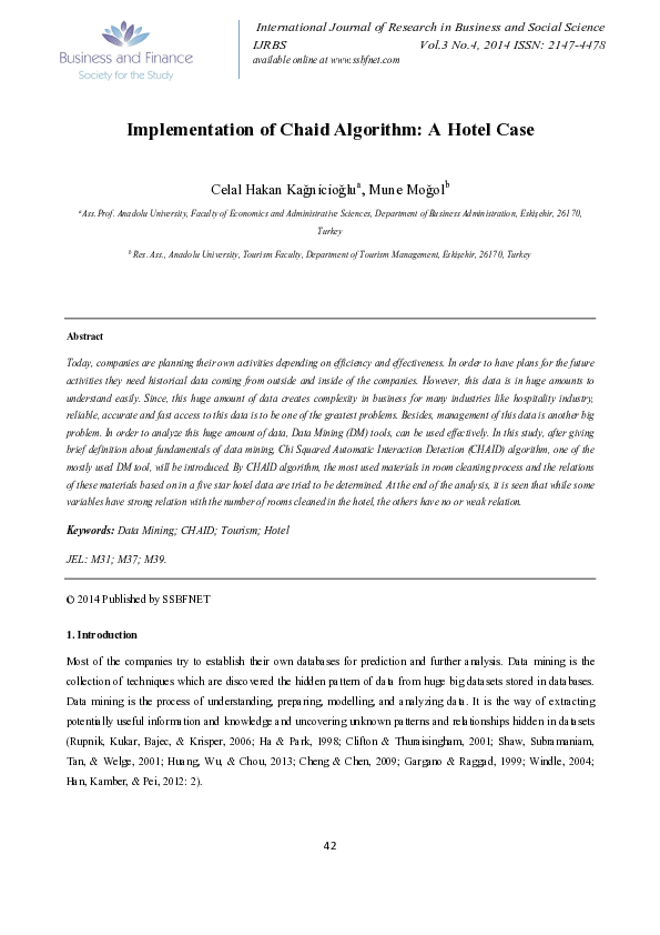 (PDF) Implementation of Chaid Algorithm