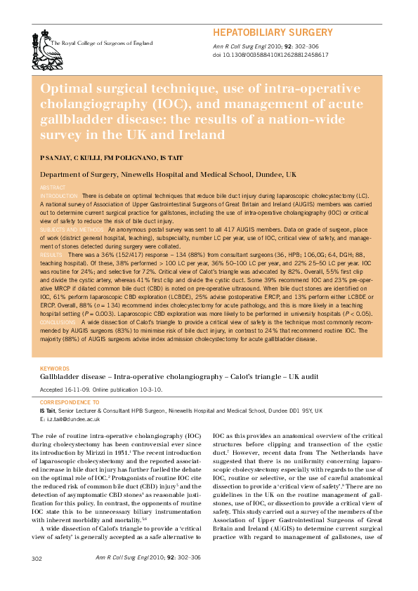 (PDF) Optimal surgical technique, use of intra-operative ...