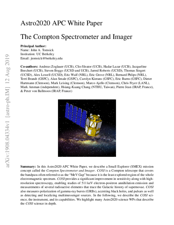 (PDF) The Compton Spectrometer and Imager