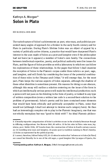(PDF) Solon in Plato