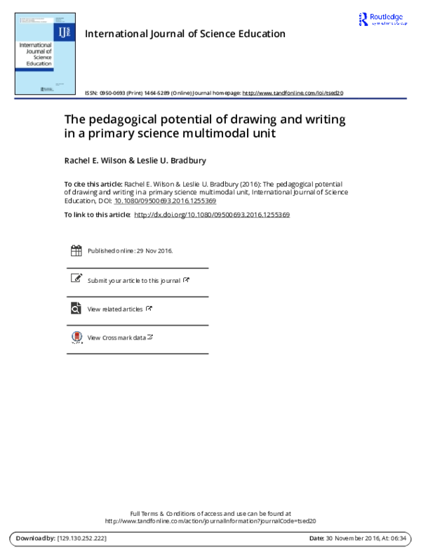 (PDF) The pedagogical potential of drawing and writing in a primary ...