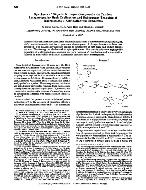 (PDF) Synthesis of bicyclic nitrogen compounds via tandem ...