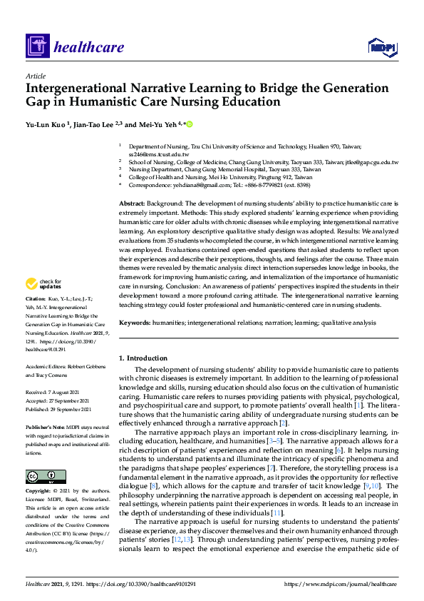 (PDF) Intergenerational Learning in Nursing Care