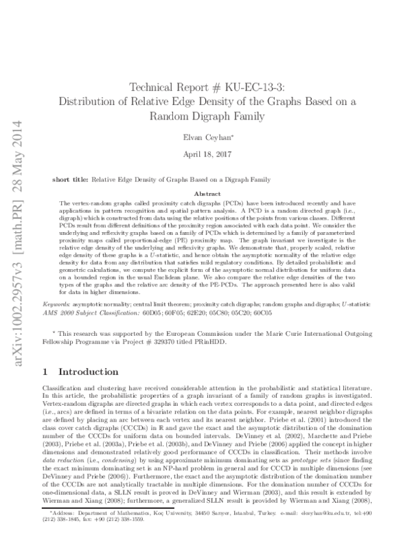 (PDF) Distribution of Relative Edge Density of the Graphs Based on a ...