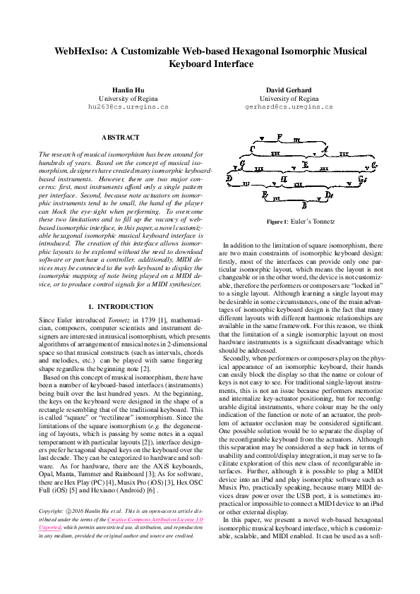Pdf Webhexiso A Customizableweb Based Hexagonal Isomorphic Musical Keyboard Interface David