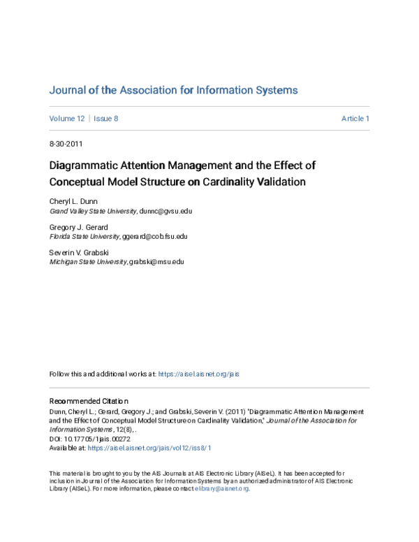 (PDF) Diagrammatic Attention Management and the Effect of Conceptual Model Structure on ...