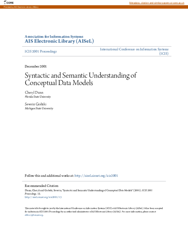 Pdf Syntactic And Semantic Understanding Of Conceptual Data Models 4676