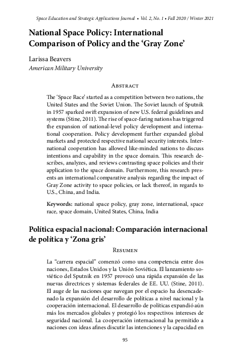 (PDF) National Space Policy: International Comparison of Policy and the ...