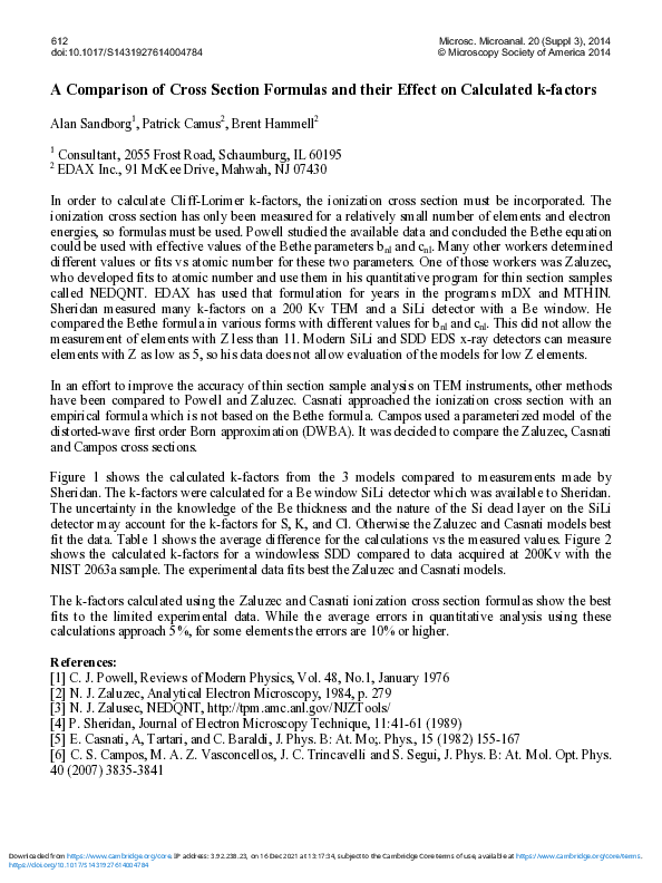 (PDF) A Comparison of Cross Section Formulas and their Effect on ...