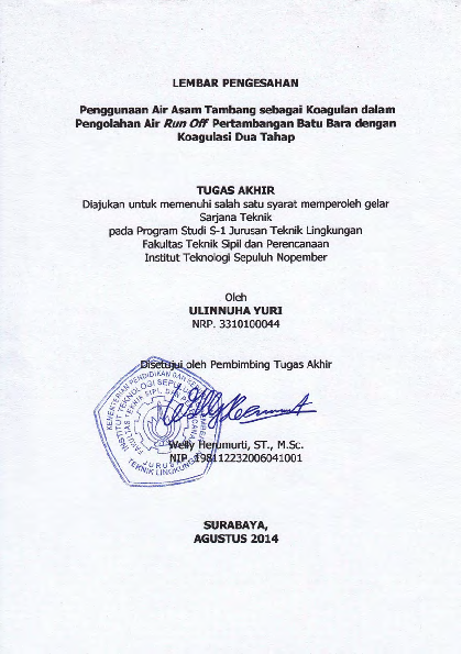 (PDF) Penggunaan Air Asam Tambang Sebagai Koagulan Dalam Pengolahan Air ...