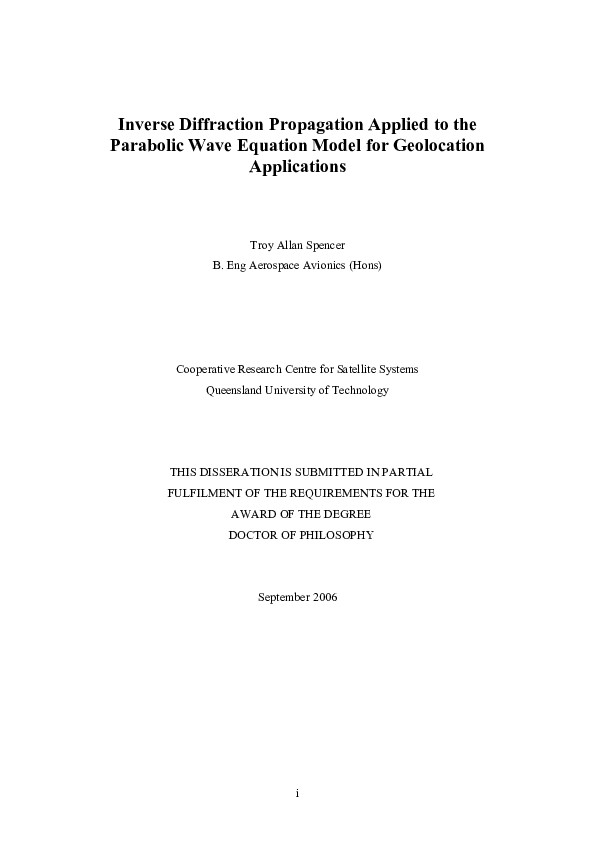 Pdf Inverse Diffraction Propagation Applied To The Parabolic Wave Equation Model For